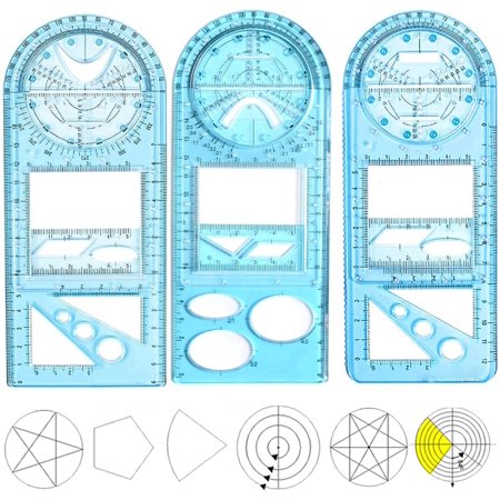 2/3pc Multifunctional Geometric Ruler Geometric Drawing Template ...