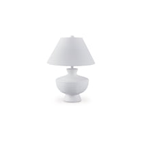 Signature Design by Ashley Harelwood Poly Table Lamp, Sanded White ...