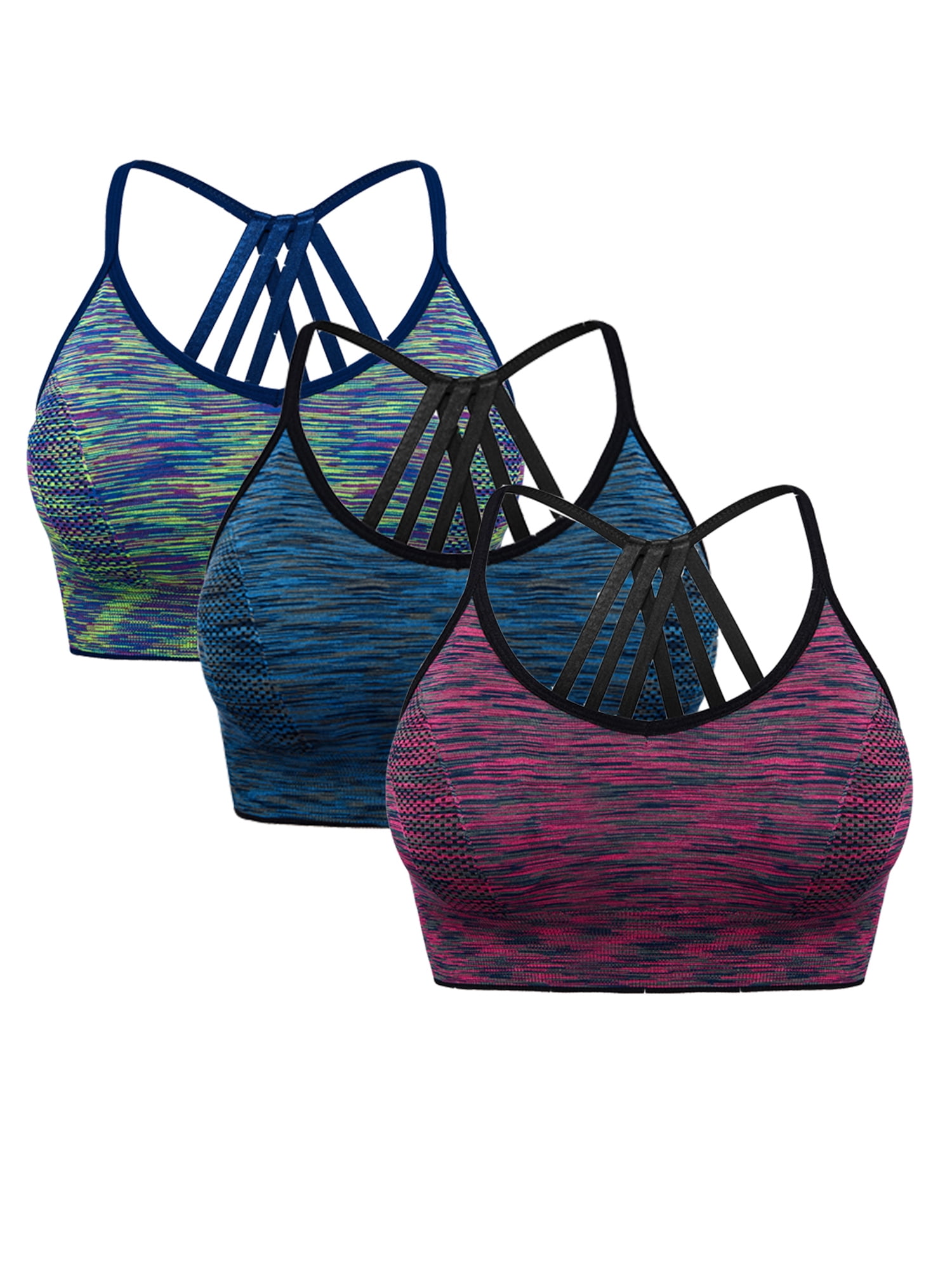 FUTATA 1-3 Pack Sports Bras For Women Longline Padded Bras Criss-Cross ...