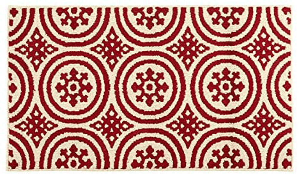 Mohawk Home Crimson Patterned Circles Accent Rug, 27-Inch x 45-Inch ...