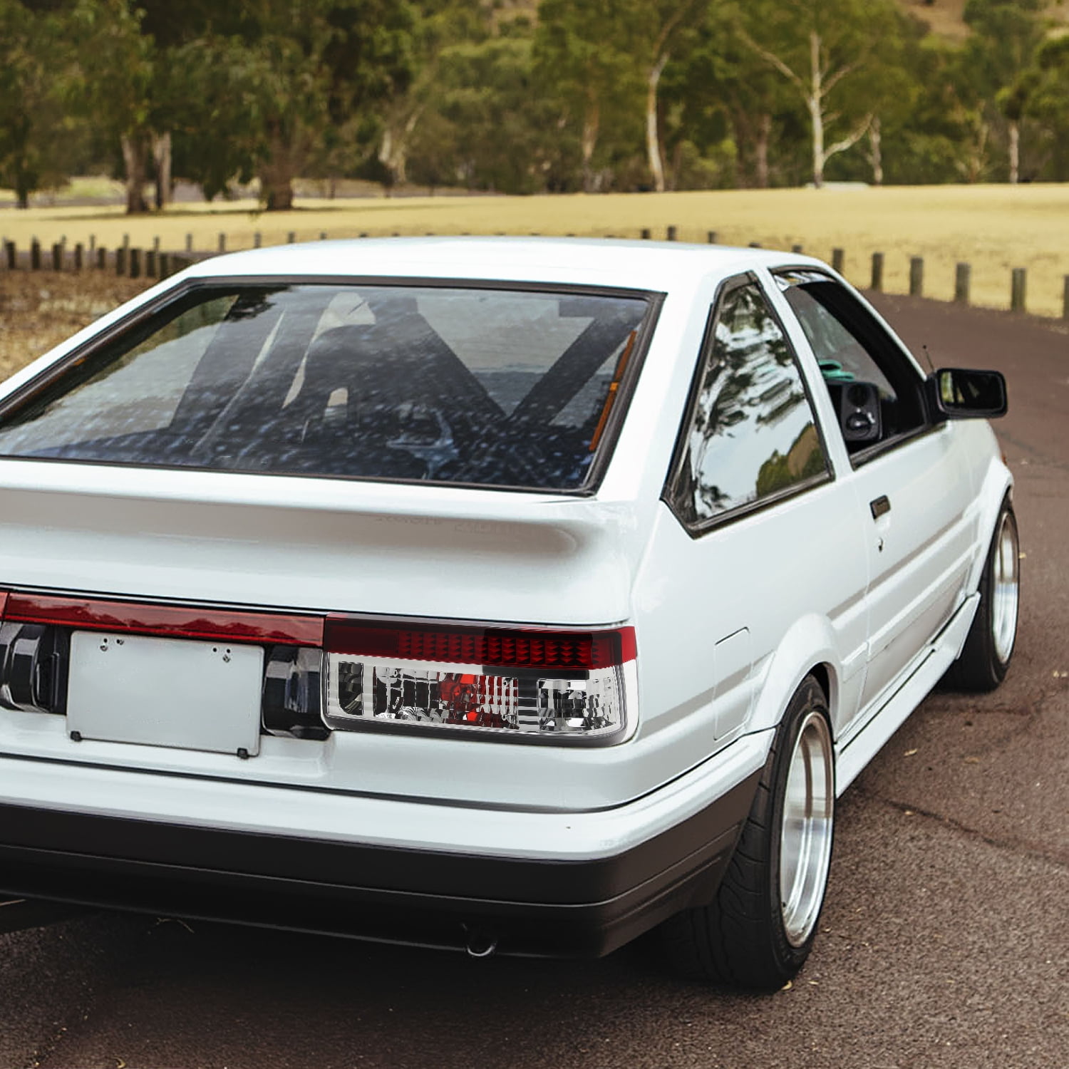 Buy Spec-D Tuning Red Clear Lens Tail Lights Compatible with 1983-1987 ...