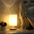 Linen Table Lamp USB Powered for Bedroom Living Room Dimmable 3 colors ...