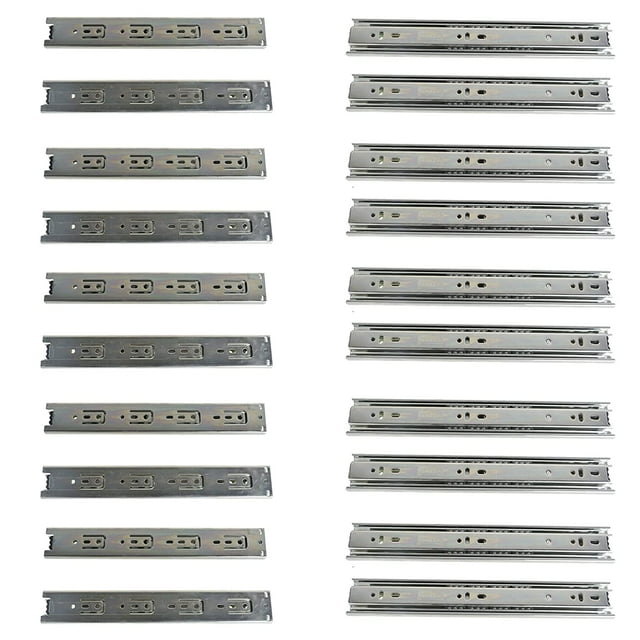 EPOTOOR Heavy Duty 10Pairs 12 Inch Full Extension Drawer Slide Rail ...
