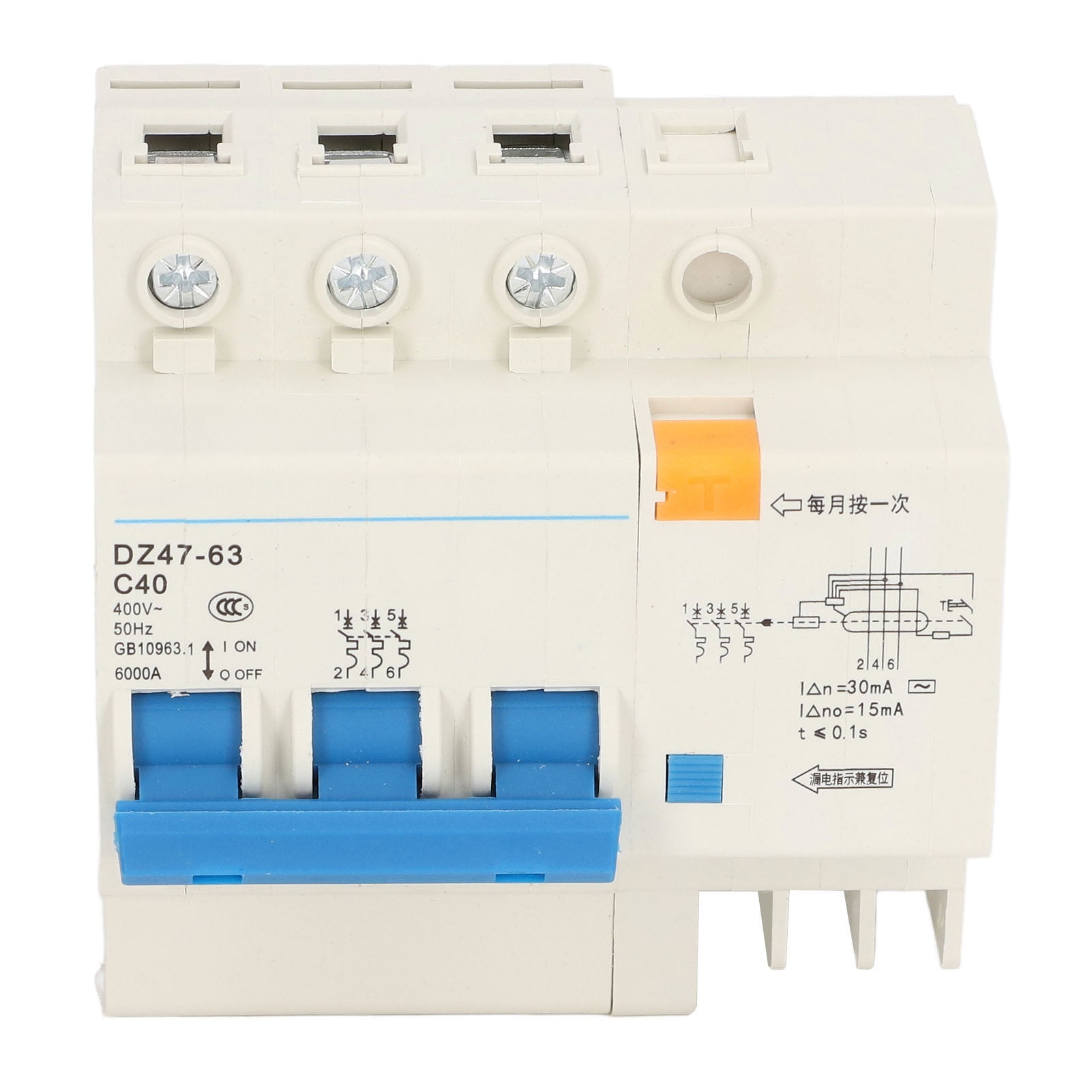 Miniature Circuit Breaker, Easy Installation Breaking Capacity 6000A Circuit Breaker Modular ...