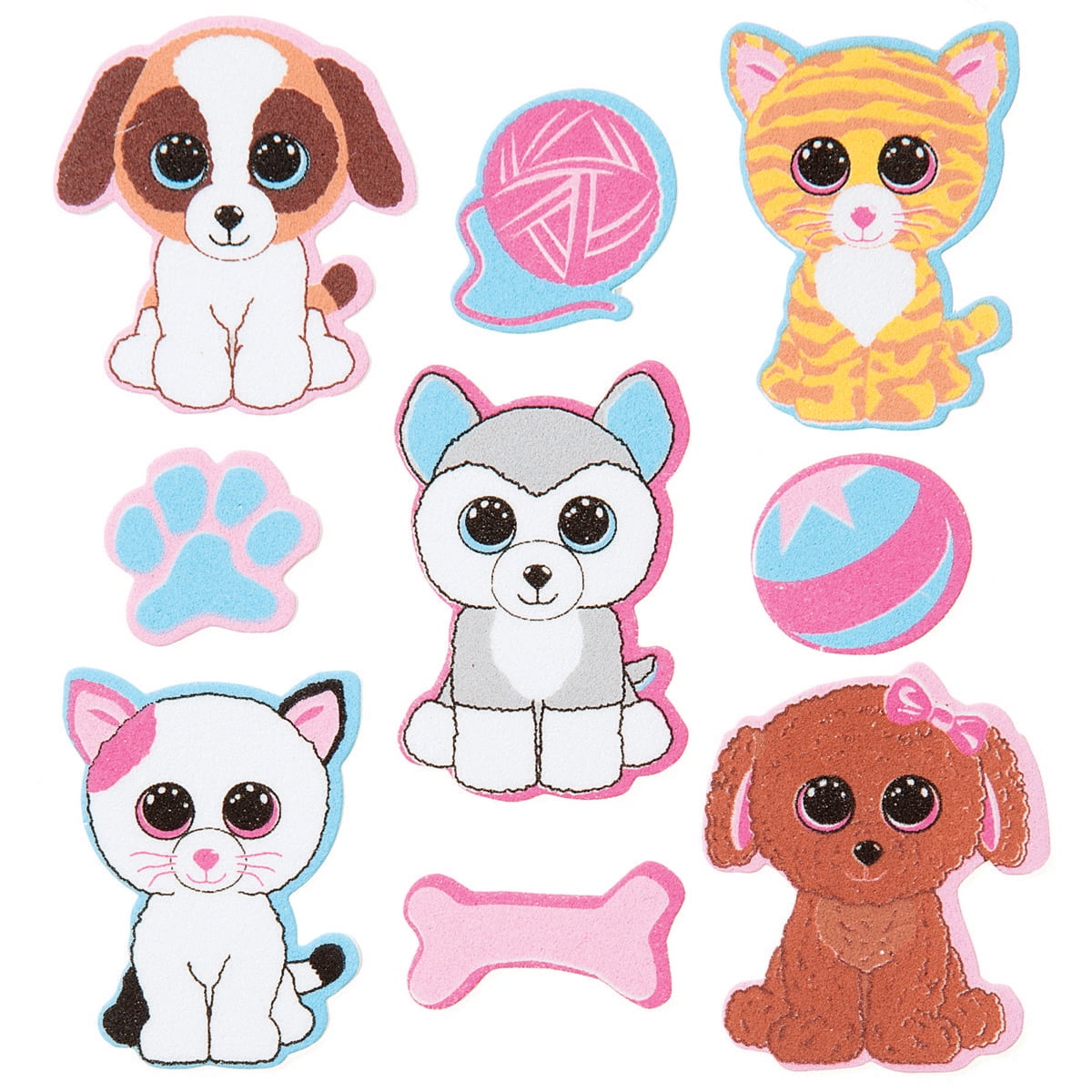 Beanie Boo Foam Sticker 4/Pkg-Pets - Walmart.com