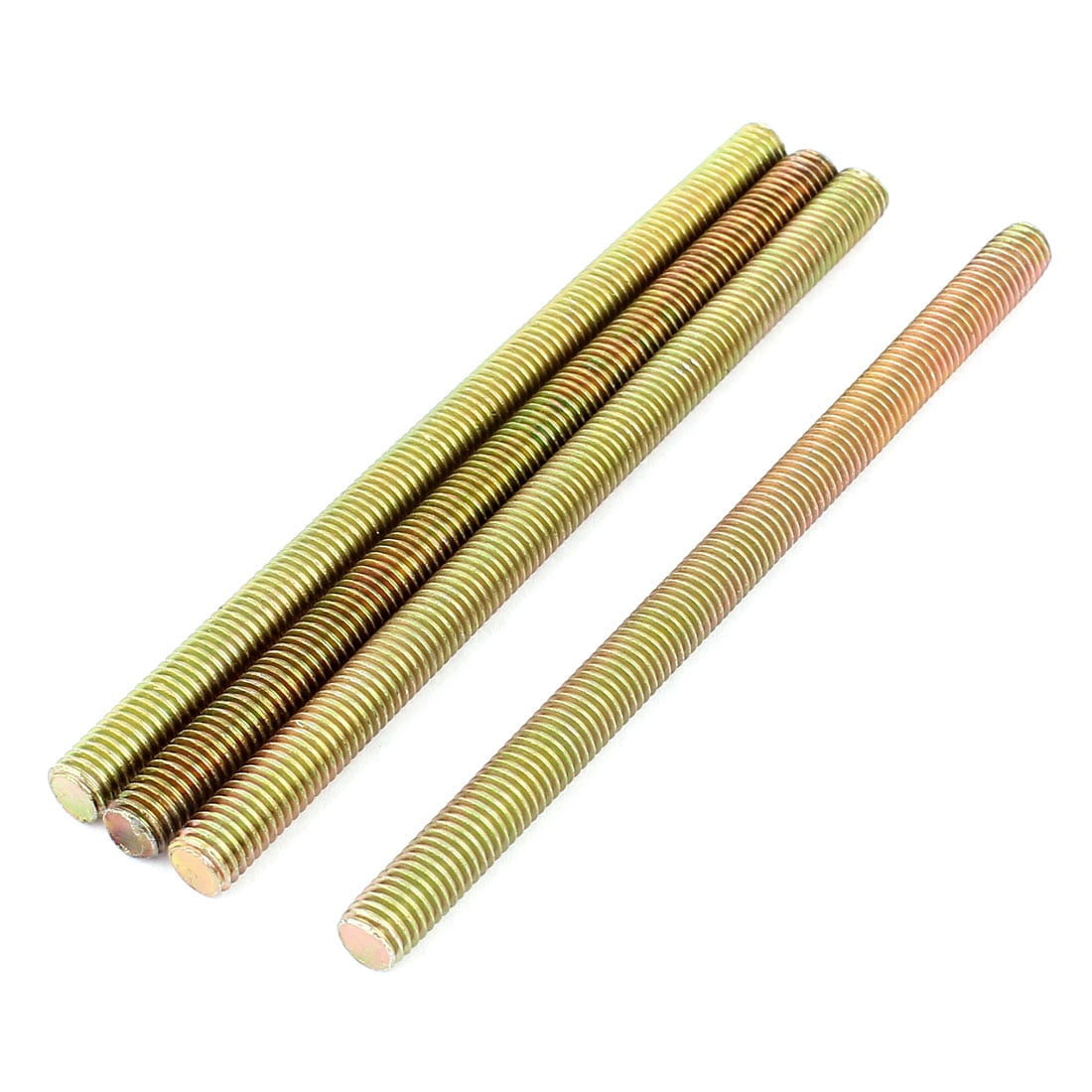1.25mm Pitch M8 x 130mm Metal Full Threaded Rod Bar Bronze Tone 4 Pcs ...