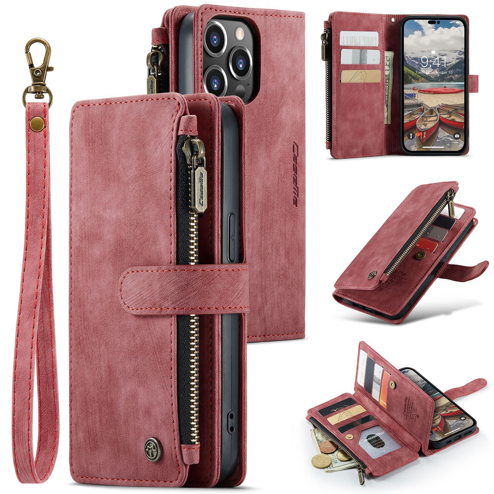 iPhone 12Mini Wallet Case, Magnetic Closure Detachable Leather Flip ...