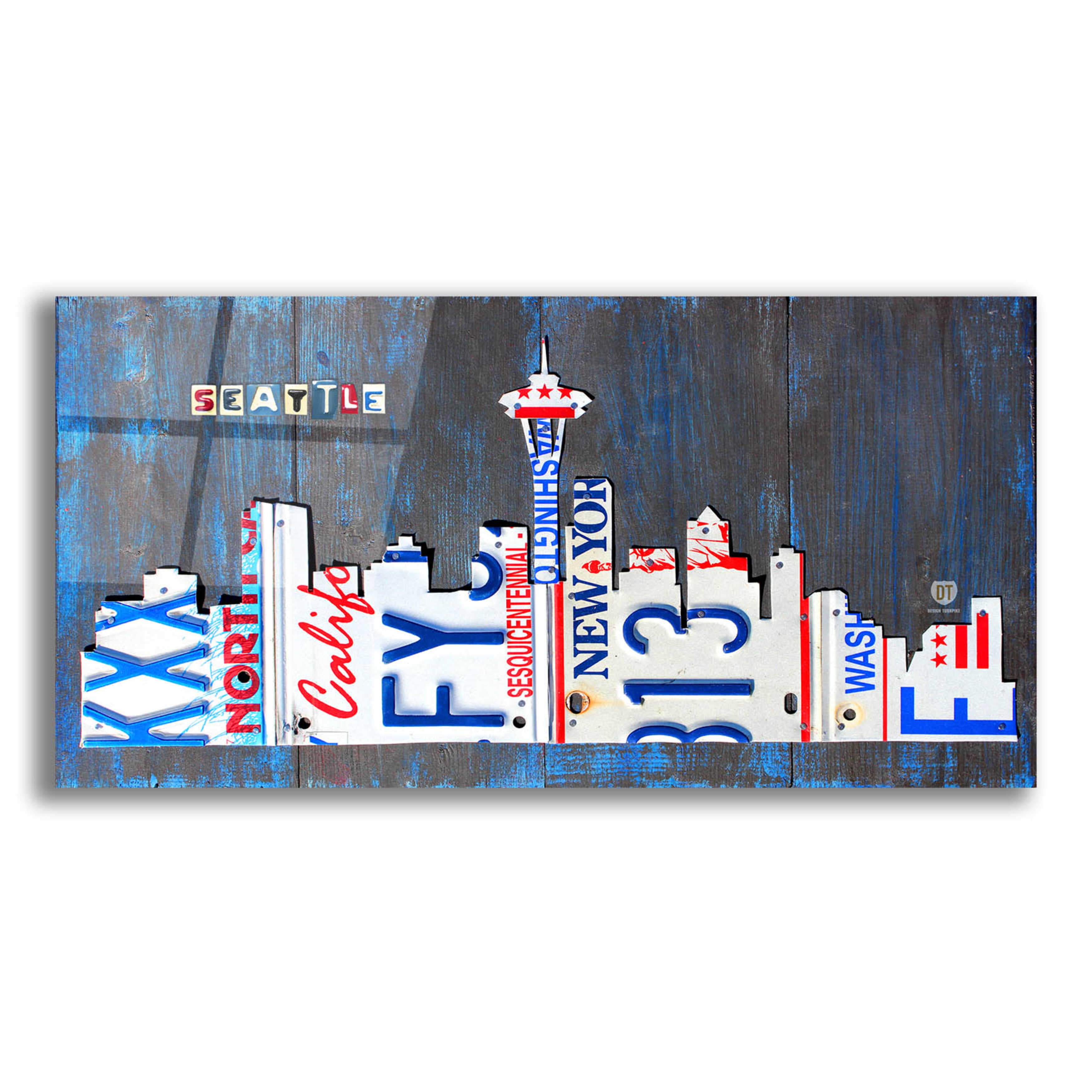 Epic Art 'Seattle Skyline License Plate Art' by Design Turnpike ...