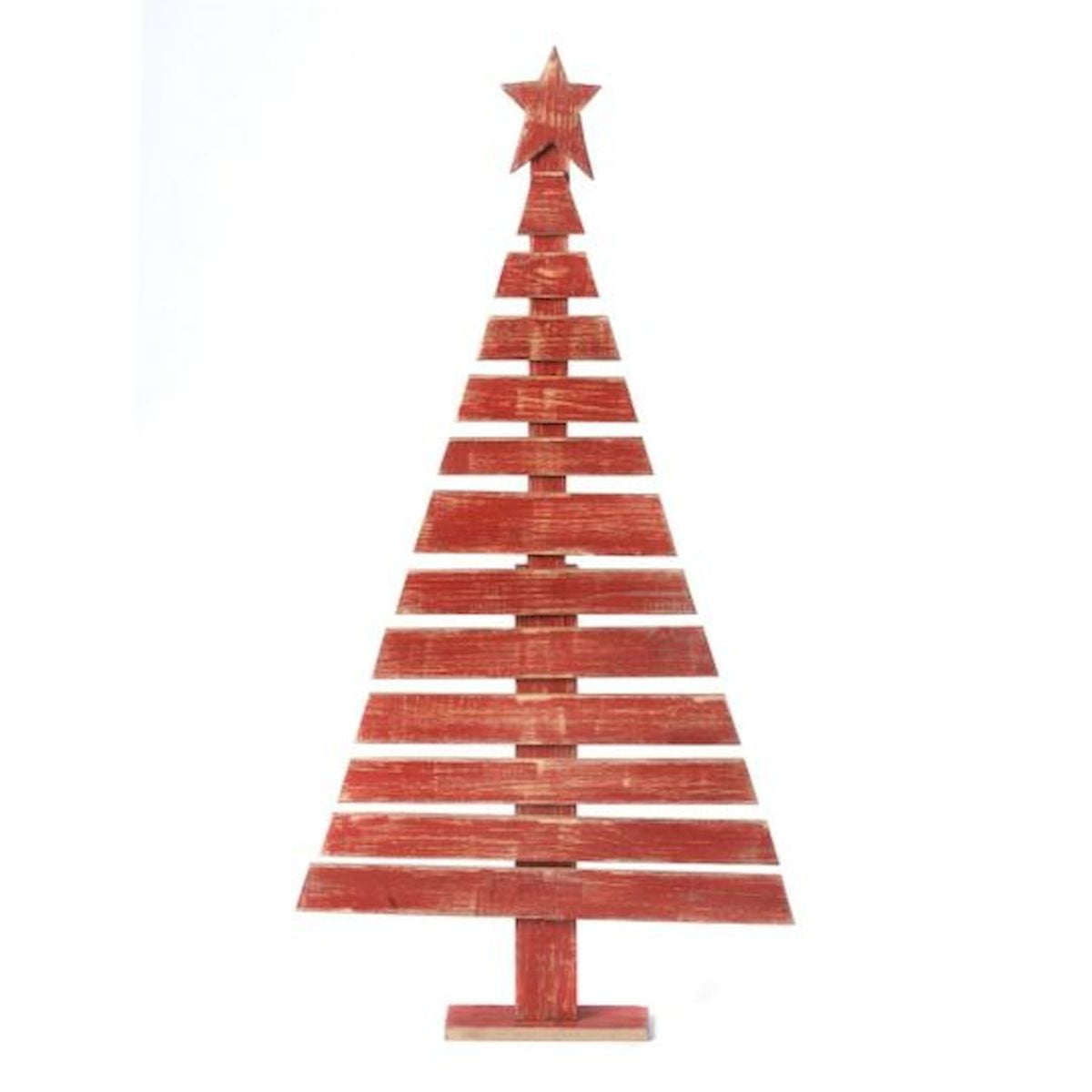 Red Slatted Wooden Tree Statue - Walmart.com