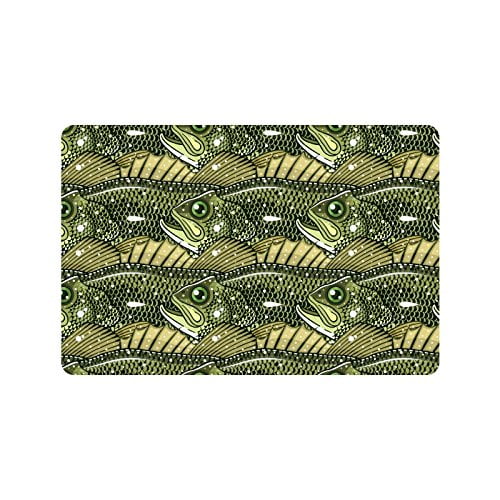 MKHERT Largemouth Bass Fish Doormat Rug Home Decor Floor Mat Bath Mat ...
