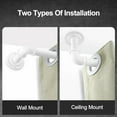 White Industrial Curtain Rods for Windows 72 to 144 Inch(6 to 12 Feet ...