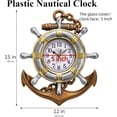 Anchor Wall Clock 12"x15", Plastic Nautical Clock Silent Non-Ticking ...