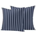 Navy Blue White Stripes Outdoor Waterproof Pillow Covers 16x16 Modern ...