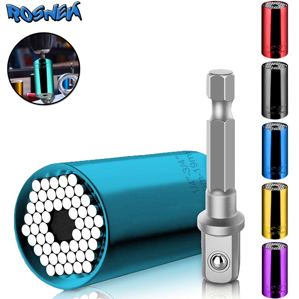 Rosnek 7-19mm Universal Socket Tools, Multifunctional Torque Wrench ...