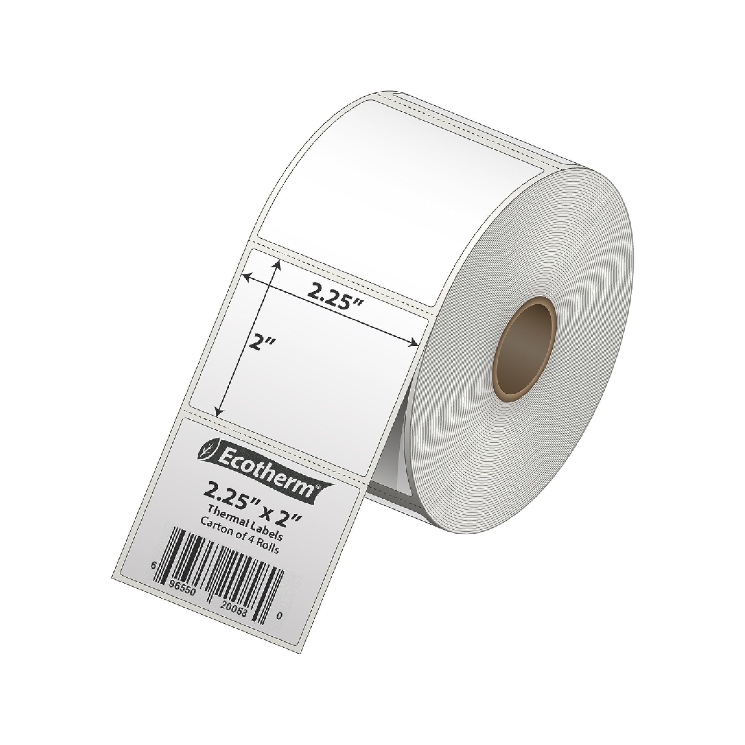 Etiquetas térmicas Ecotherm 2940 de 2,25 x 2 pulgadas, 4 rollos ...