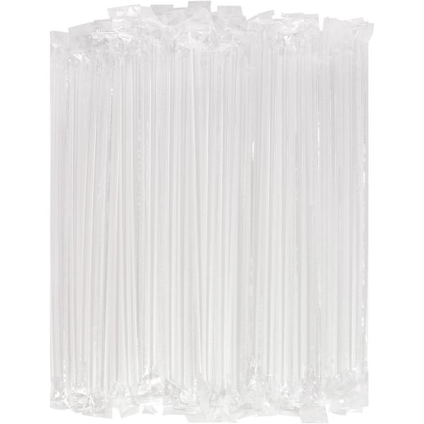 100 Pcs Colorful Individually Wrapped Disposable Plastic Drinking ...