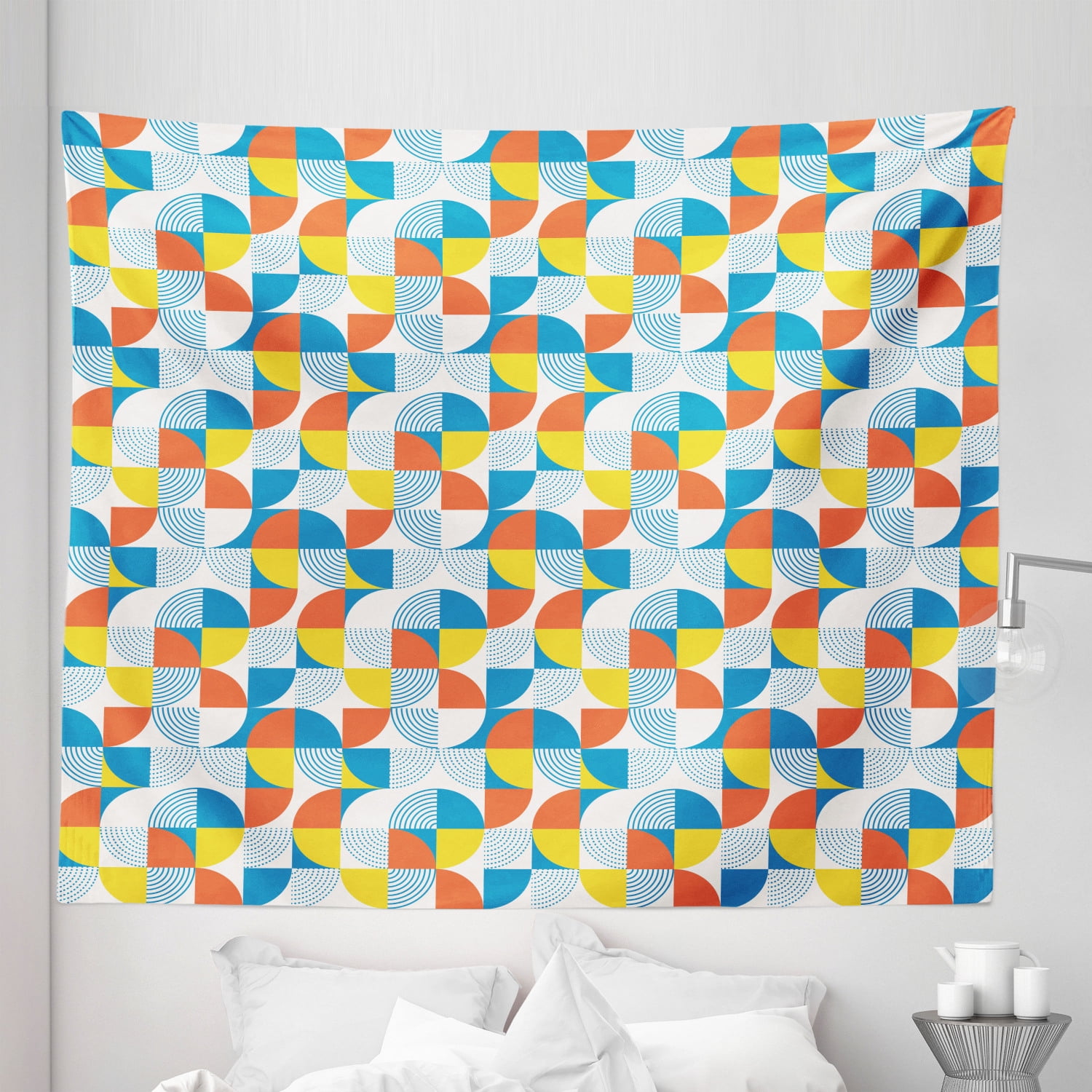 Geometric Tapestry, Bauhaus Inspired Intersected Circular Shapes of ...