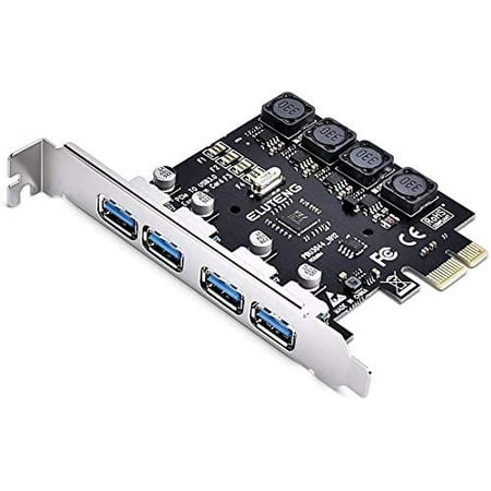 LZMY PCIE USB 3.0 Card 4 Ports PCI Expree to USB Expansion Card Super ...