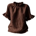 Brglopf Blouses for Women Dressy Casual Summer Ruffle Short Sleeve ...