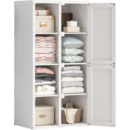HTWO Portable Closet Clothes Wardrobe Plastic Bedroom Armoire Depth ...