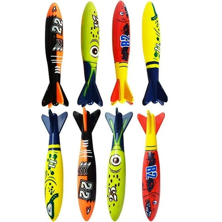 8 Pieces Diving Toys Underwater Pool Toys Gliding Shark Throwing ...