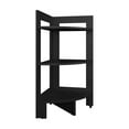 LifeSky Black Three Tier Corner Table with Shelves for Living Room, 11 ...