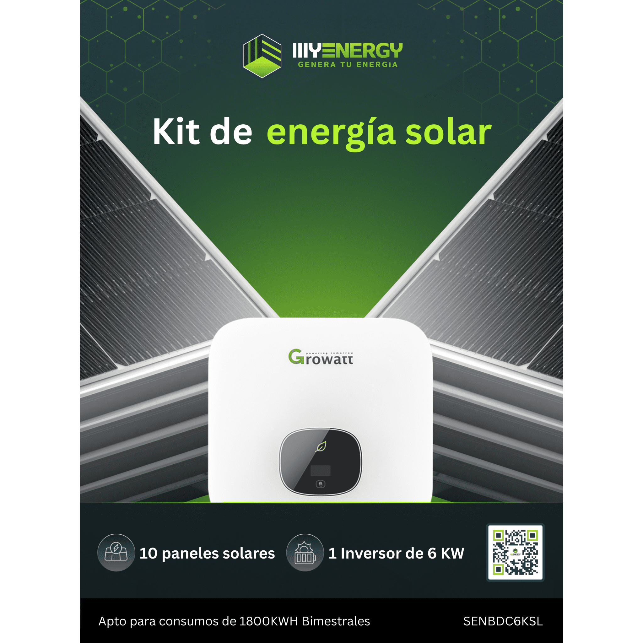 Kit de Paneles Solares y Energia Solar, Chico con Estructura Unifilar ...