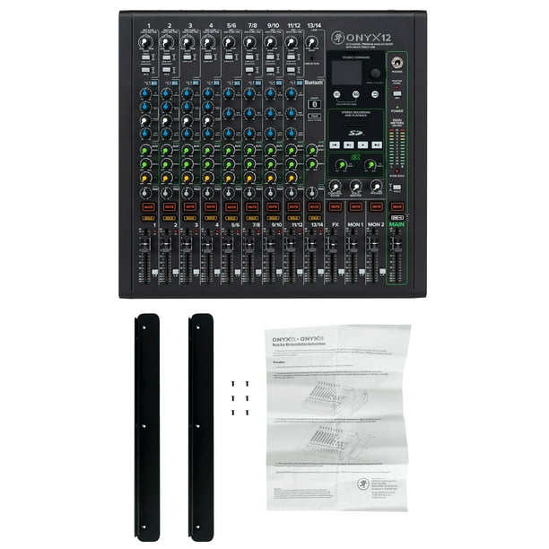 Mackie ONYX12 12-Channel Analog Mixer w/USB/3-Band EQ/Bluetooth+Rack ...