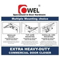 OWEL Extra Heavy Duty Commercial Door Closer, UL Listed, ANSI Certified ...