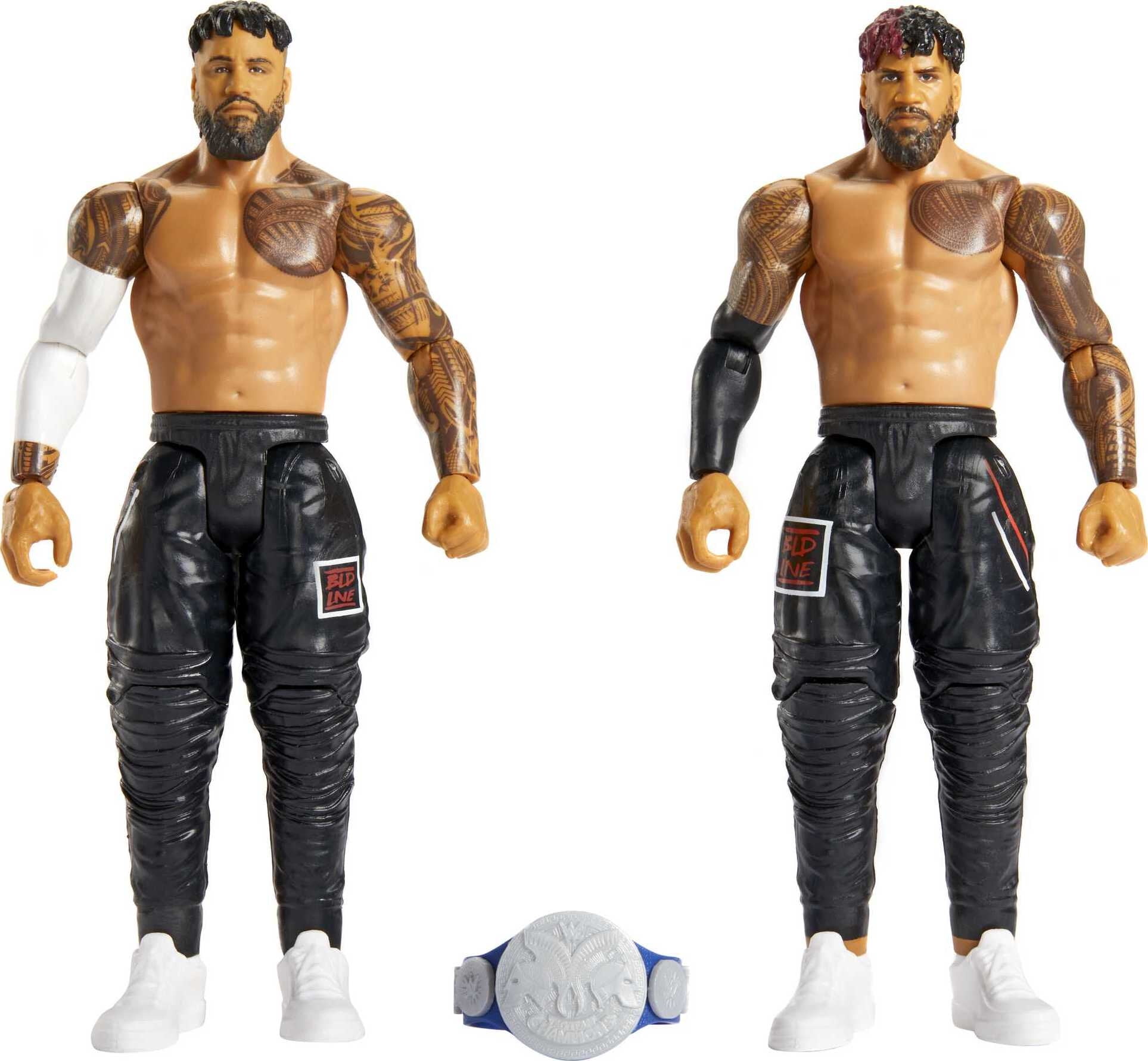 Wwe Championship Showdown Jimmy Uso And Jey Uso Action Figures 2 Pack With Championship 6 Inch