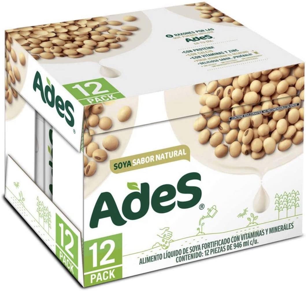 Bebida Leche de Soya Ades Soja Bebida - 12 Piezas de 946 ml Ades I5 ...