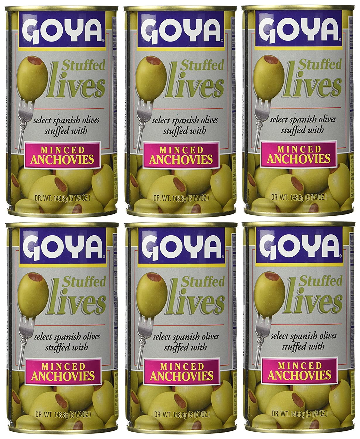 Goya Stuffed Olives Minced Anchovies 5.25 Ounces (Pack of 06) - Walmart.com