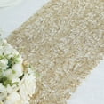 Efavormart 12"x108" Gold Sequin Mesh Schiffli Lace Table Runner ...