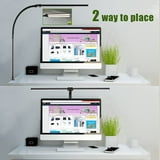 Lococo LED Double Head Desk Lamp, 24W, 5 Colors, Eye Protection, Clamp-on Table Light, Black ...