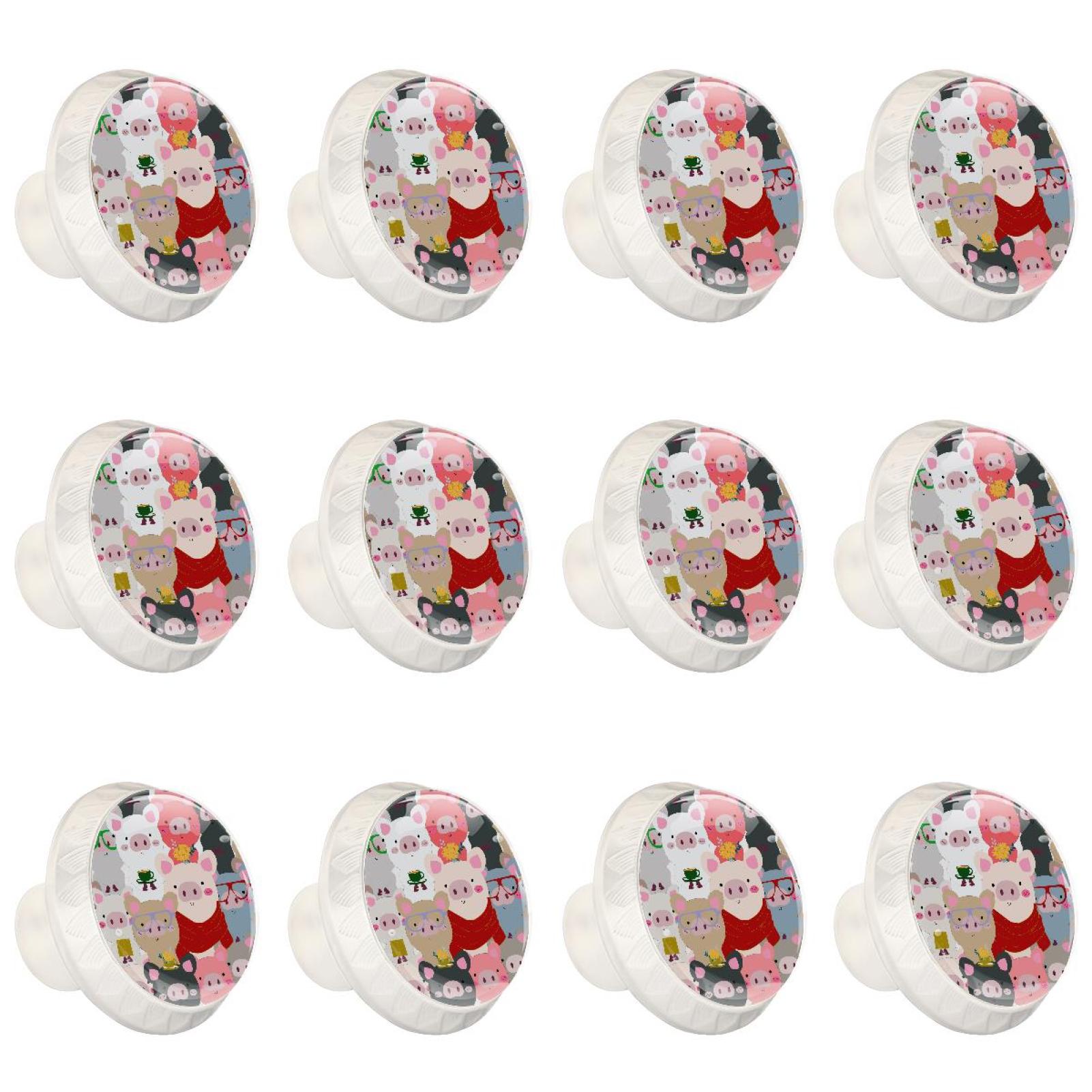 12 Pcs Pig with Glasses Knobs for Kitchen Cabinet Cupboard Dresser ...
