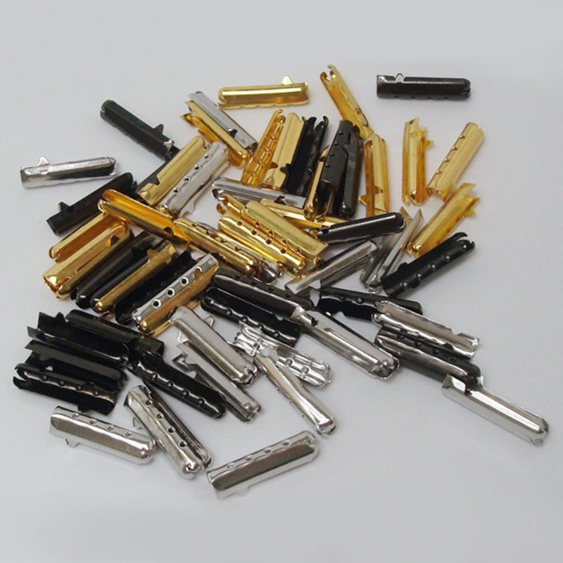 50Pcs Metal Aglets DIY Shoelaces Repair Shoe Lace Tips Replacement End ...