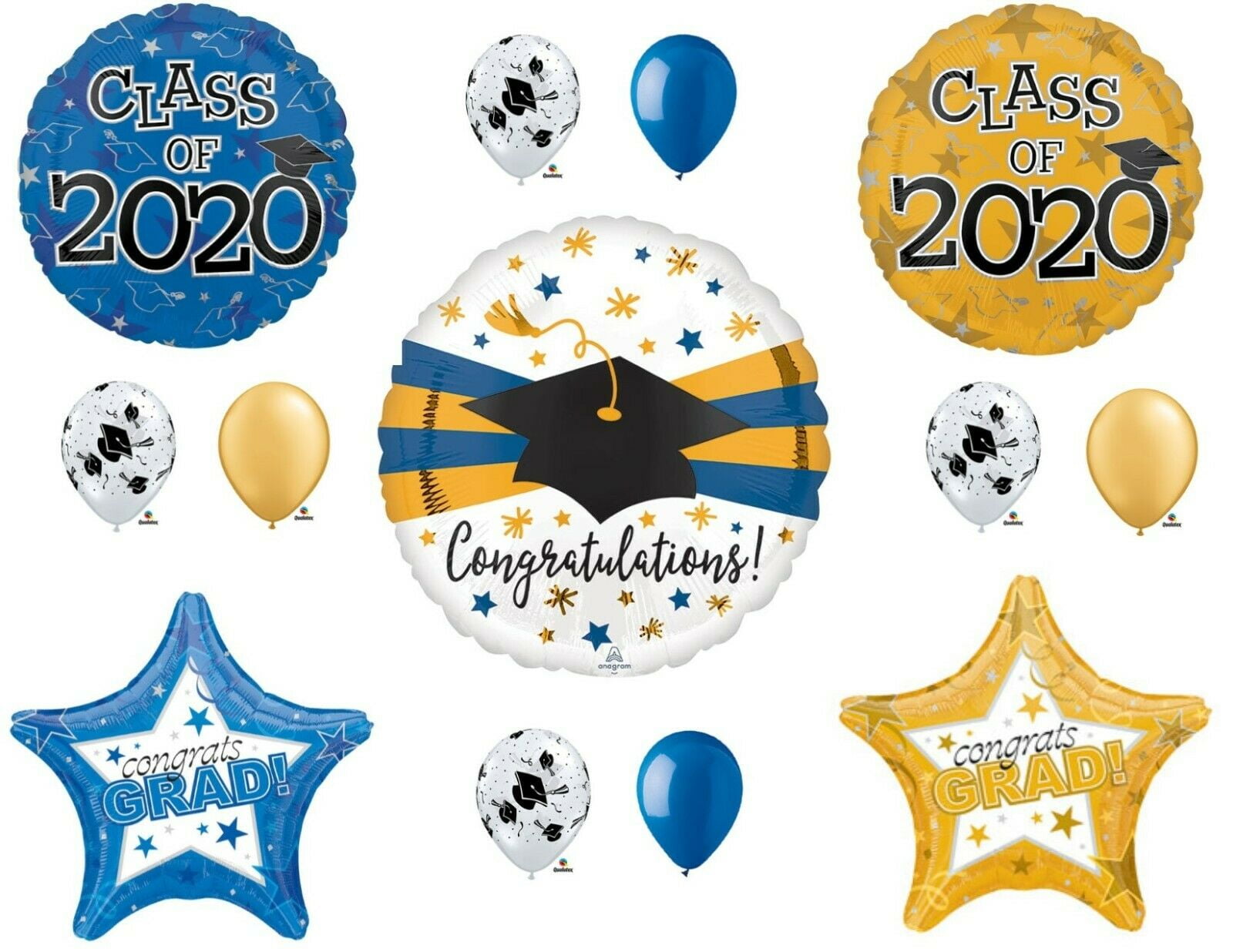 NEW! Class of 2020 Blue & Gold Graduation Party Balloons Decoration ...
