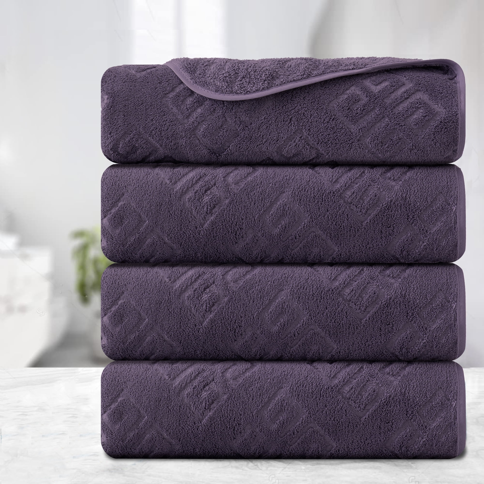 Smuge Oversized Bath Towels 35x70 Set of 4, Microfiber Ultra Soft Plush ...