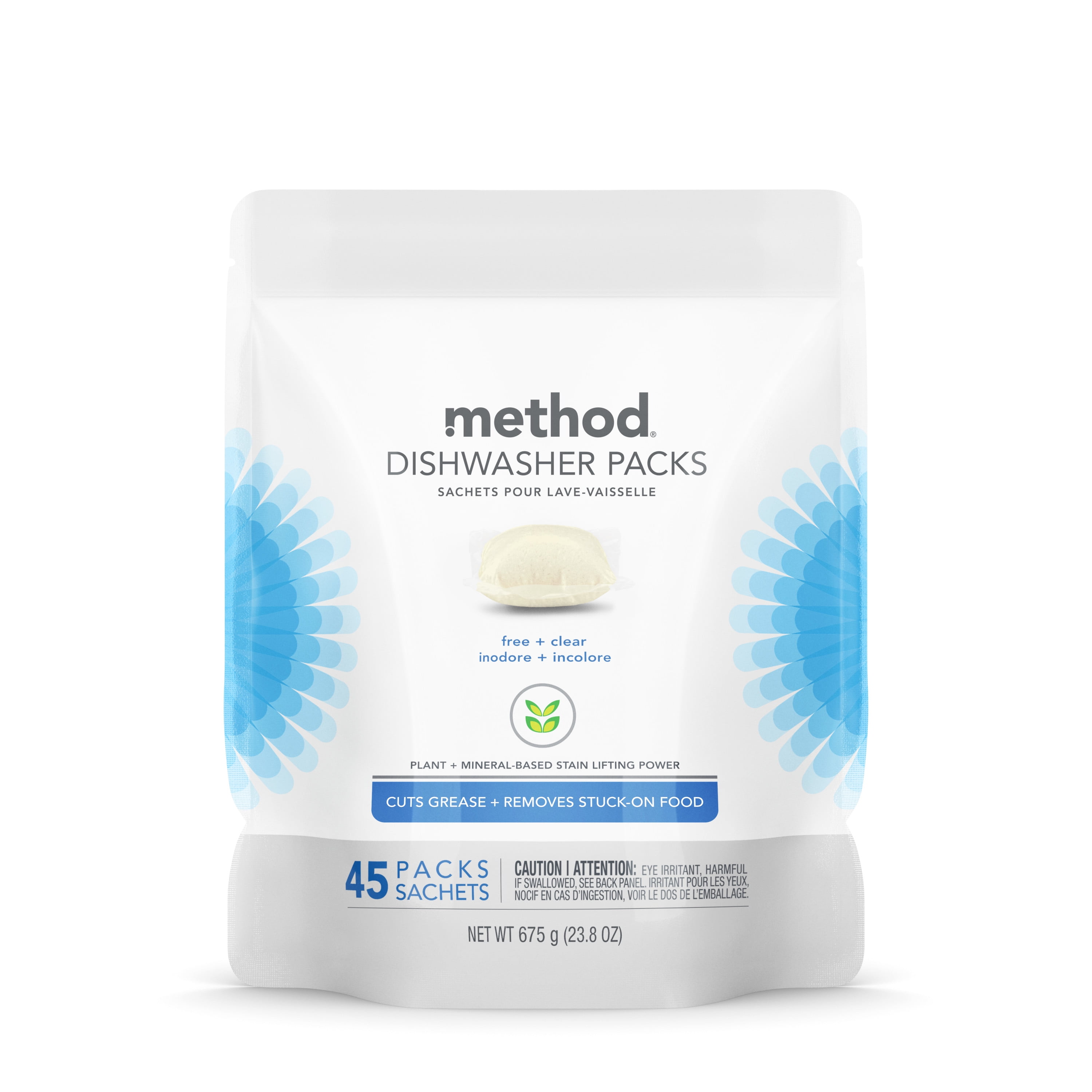Method Dishwasher Detergent Packs, Free + Clear, 45 count - Walmart.com