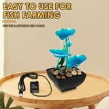 NUAHRHY Tabletop Fountain USB Powered Small Lotus Waterfall with Rocks ...