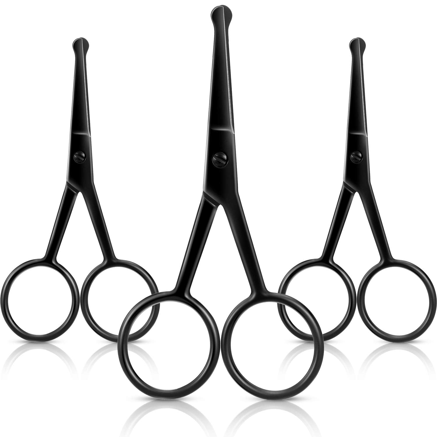 3 Pieces Scissors Rounded Tip Scissors Facial Hair Scissors Stainless ...