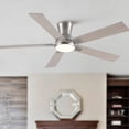 52" Modern Brushed Nickel Finish Reversible Quiet Motor Ceiling Fan ...