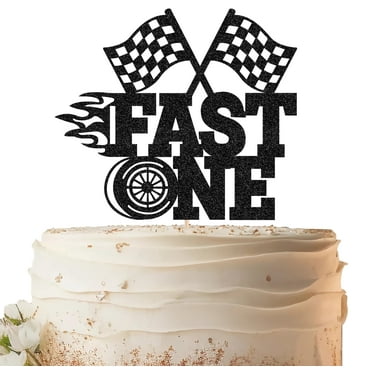 24Pcs Checkered Flag Cake Toppers,Glitter Race RST1 Car Cake Picks ...