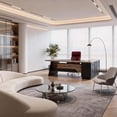 78inch Left Return L-Shaped Executive Desk with Cabinet Built-In Outlet ...