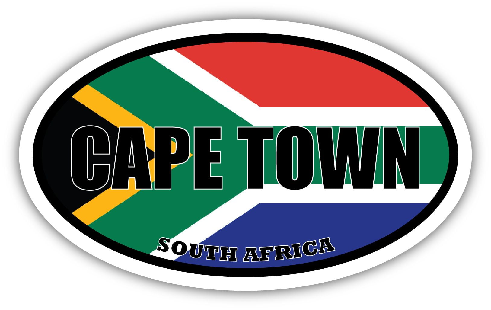 Cape Town South Africa Flag Oval Decal Vinyl Bumper Sticker 3x5 inches ...