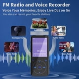 RUIZU 32GB MP3 Player with Bluetooth, Speaker Built-in, FM Radio, Voice ...