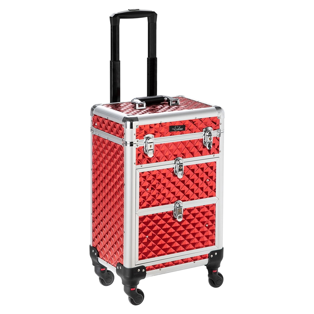 Omysalon Rolling Cosmetic Makeup Case Trolley for Professional with ...