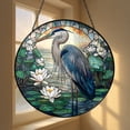 Blue Heron Stained Glass Style Suncatcher Window Hanging Calm Nature ...
