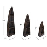 DecMode Brown Wood Boat Display Shelf, 9-Tier Shelving Unit, 3-Pieces ...