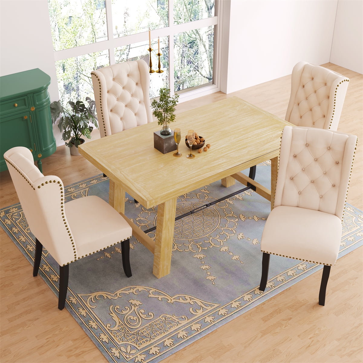 Dining Table Set for 4,5-Piece Dining Table Set,A Rectangular Table & 4 ...